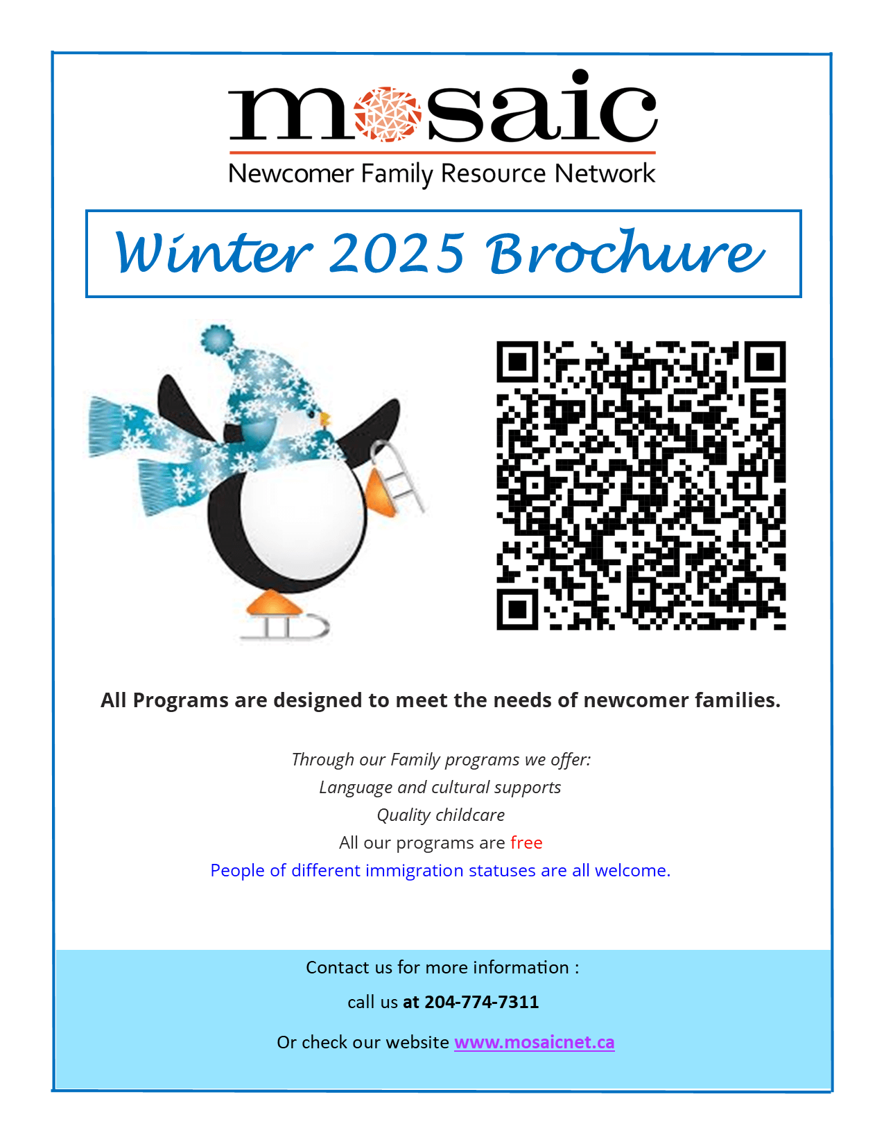 Mosaic Newcomer Family Resource Network Winter 2025 Family Programs ...
